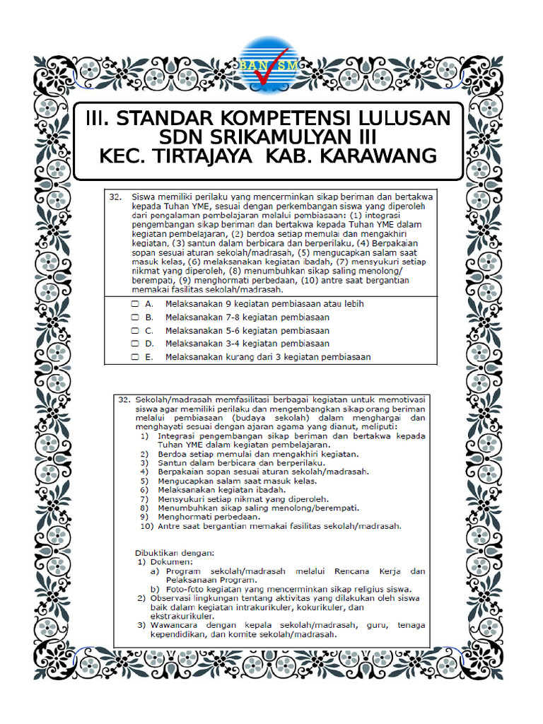 Identitas Map Standar Kompetensi Lulusan | PDF