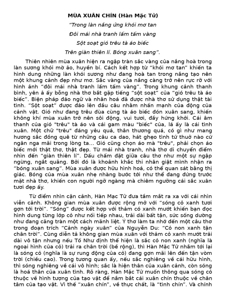 Mùa Xuân Chín | PDF