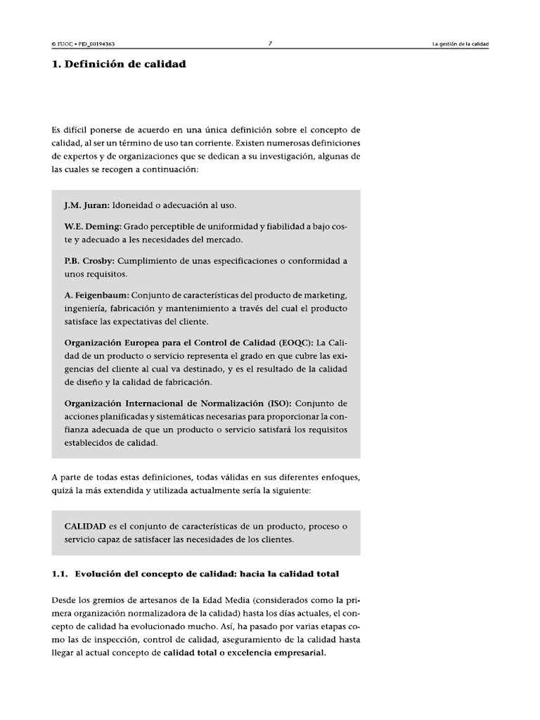 Conceptos de Calidad | PDF