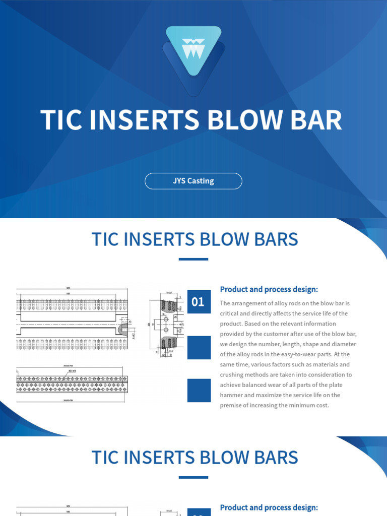 TIC Inserts Blow Bars Manufacturing Guide | PDF | Foundry | Alloy
