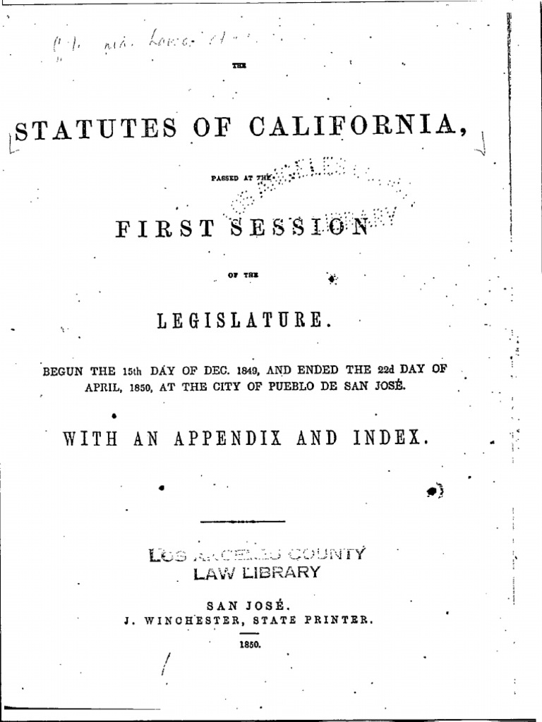 Original 1849 Constitution of the Unincorporated California | PDF