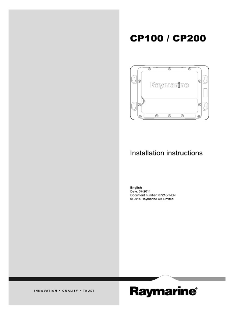 CP100 and CP200 Installation Instructions 87216-1-EN | PDF | Sonar | Electromagnetic Compatibility