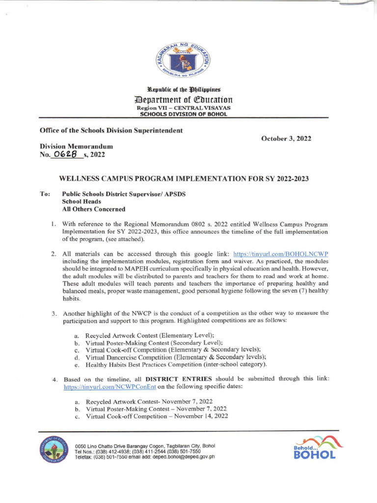 DM No. 0628 S. 2022 | PDF