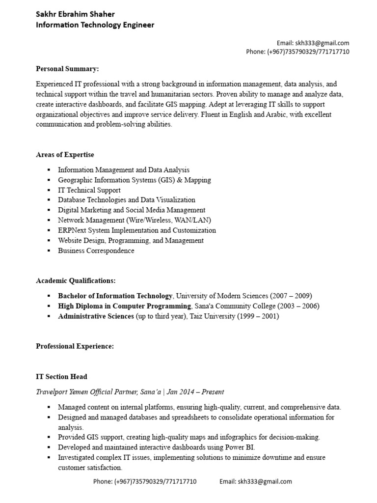 InformationManagementAnalyst CV | PDF | Geographic Information System | Computing