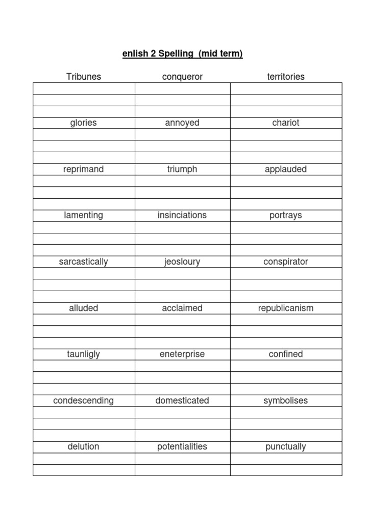 English 2 Spell | PDF