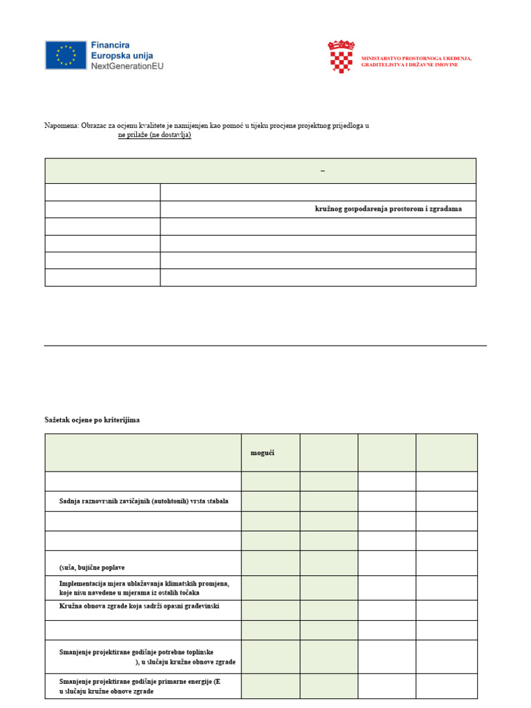 04_Obrazac Za Ocjenu Kvalitete | PDF