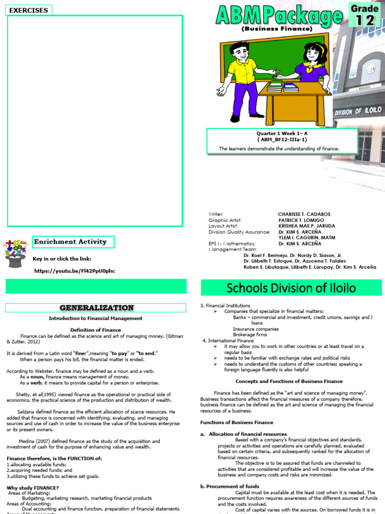 G12 Business Finance Q1Wk1 ABCD With Answer Key | PDF | Bonds (Finance) | Stocks