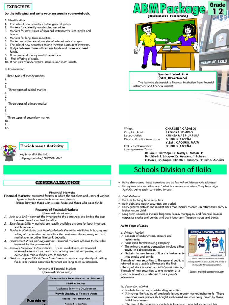 G12 Business Finance Q1Wk2 ABCD With Answer Key | PDF | Securities ...