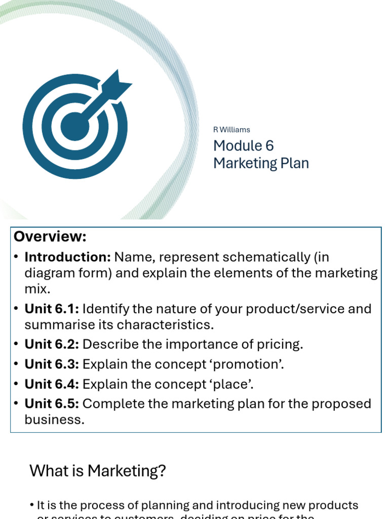 Module 6 The Marketing Plan | PDF | Marketing | Advertising