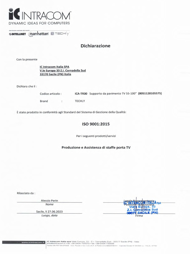 Ica-Tr30 Iso 9001 | PDF