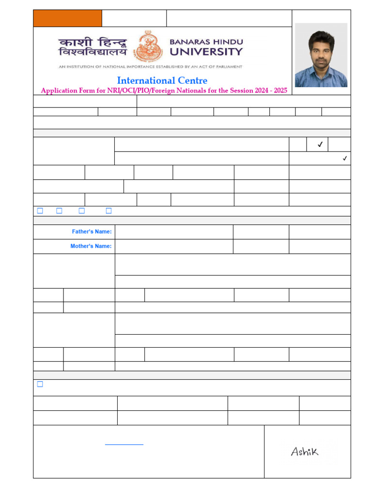 Original Application Form 2024-25 | PDF | Doctor Of Philosophy ...