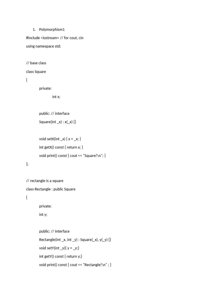 Polymorphism1 | PDF | Namespace | Pointer (Computer Programming)