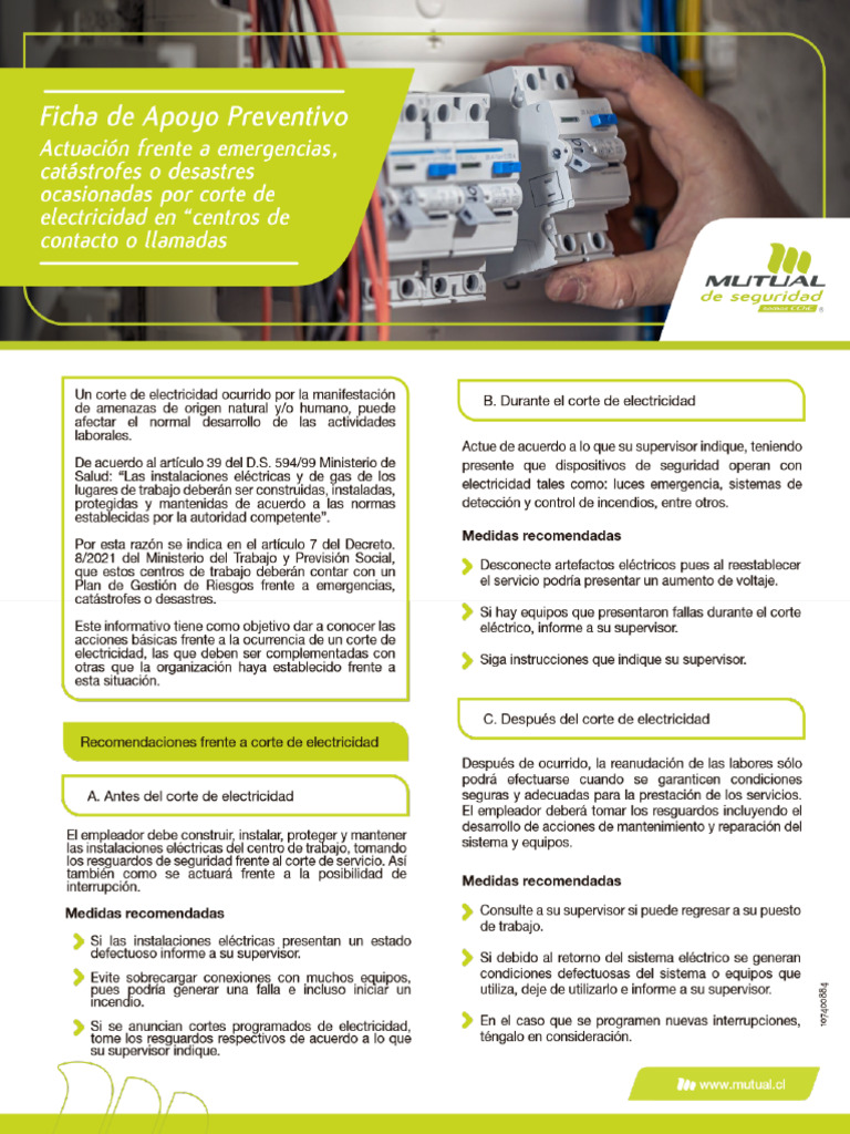 Ficha Mutual, FAP GRD Corte Eléctricidad | PDF