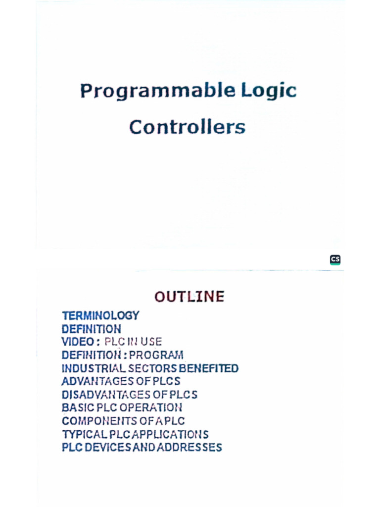 programable logic control (PLC) | PDF