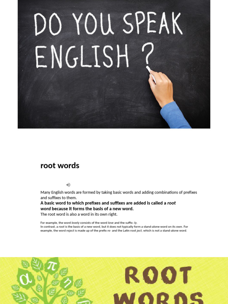 Root Words and Their Meanings | PDF | Verb | Grammar