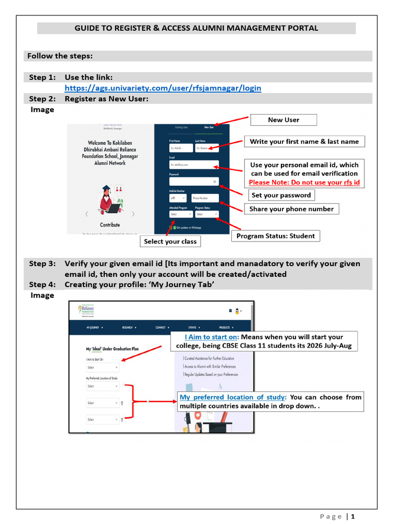 Guide To Access Alumni Management Platform - 2024-25 | PDF | Career & Growth