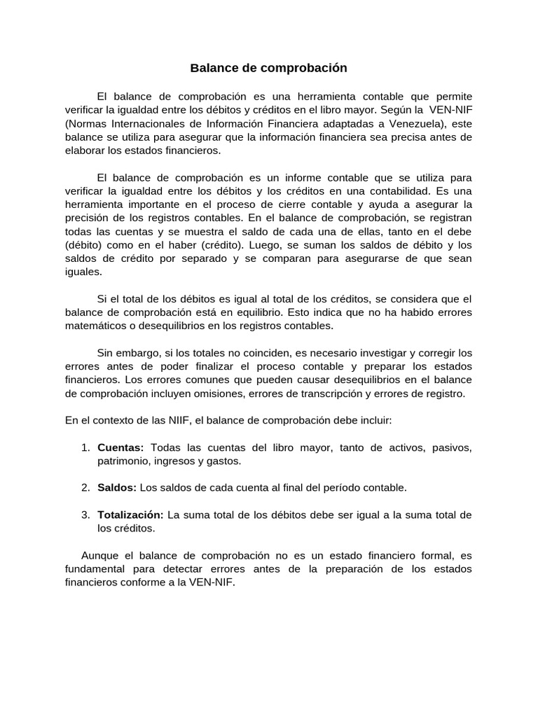 Balance de Estados Financieros VEN-NIIF | PDF | Contabilidad | normas ...