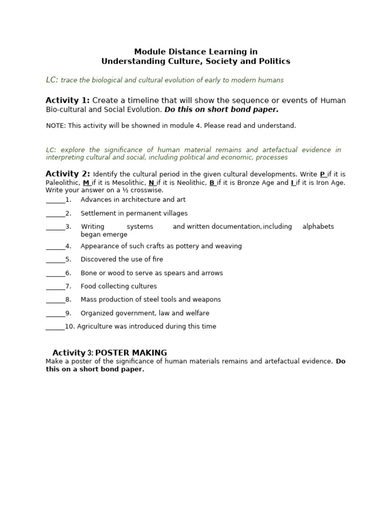 Module Distance Learning in UCSP | PDF