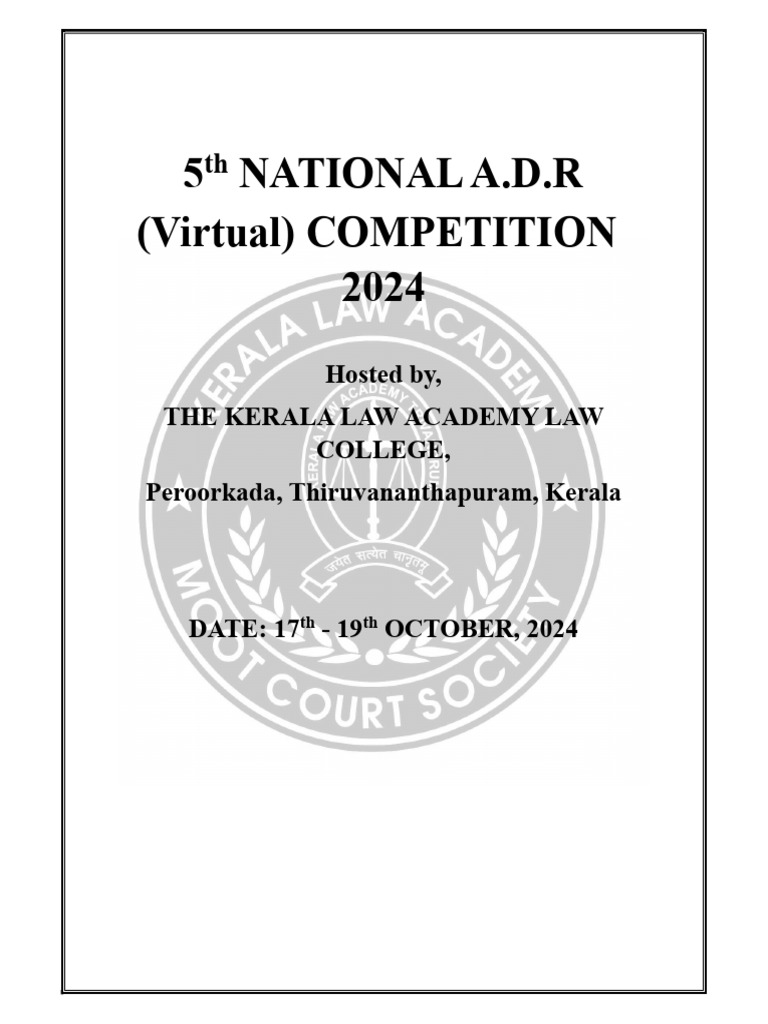5th ADR Competition Rules 2024 | PDF | Alternative Dispute Resolution