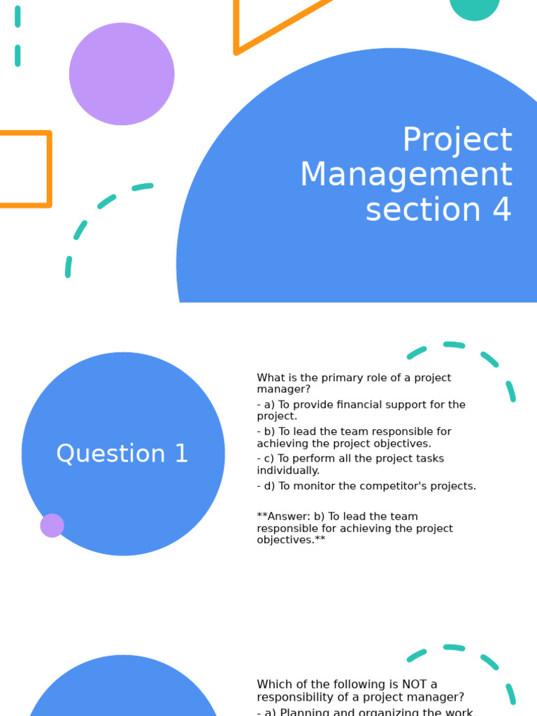 Project Management Fourth Section | PDF | Project Management ...