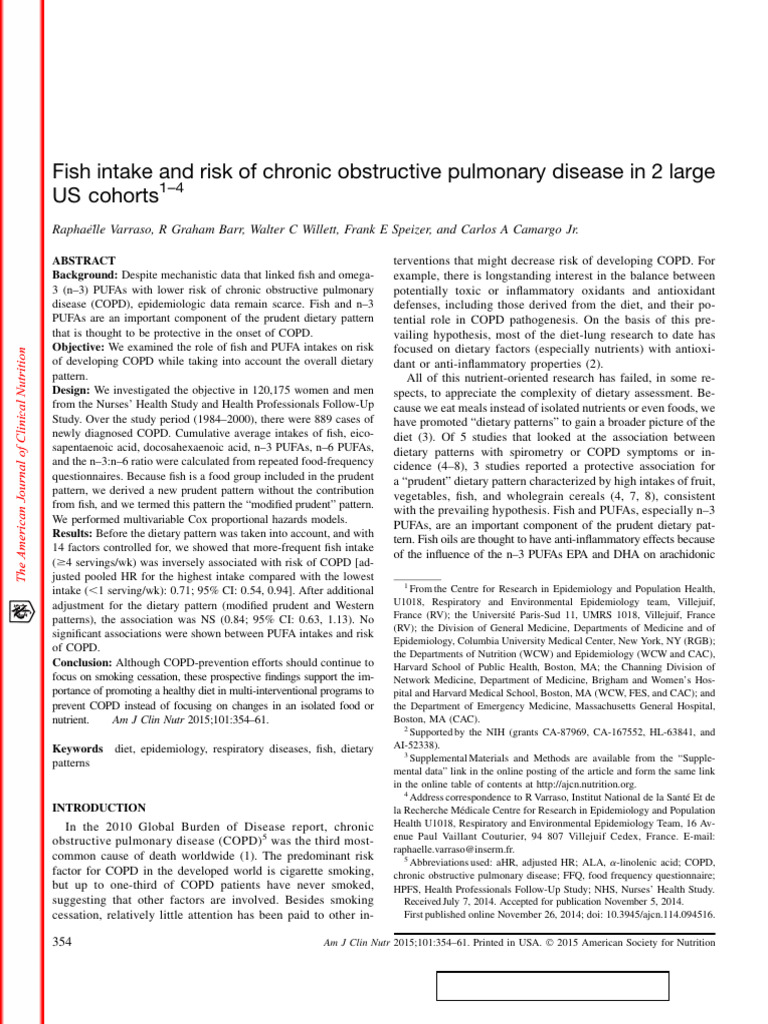 Fish Intake and COPD Risk Study | PDF | Chronic Obstructive Pulmonary ...
