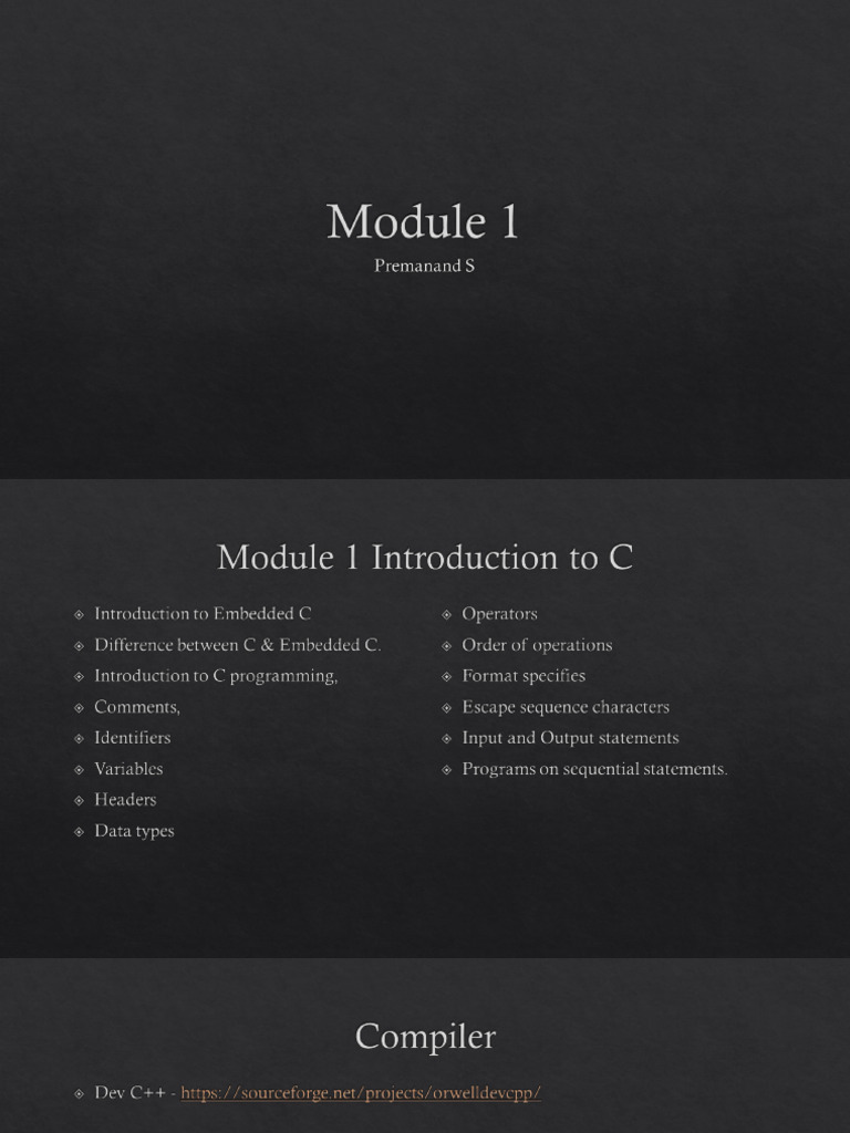 07 Module 1b Introduction To C | PDF