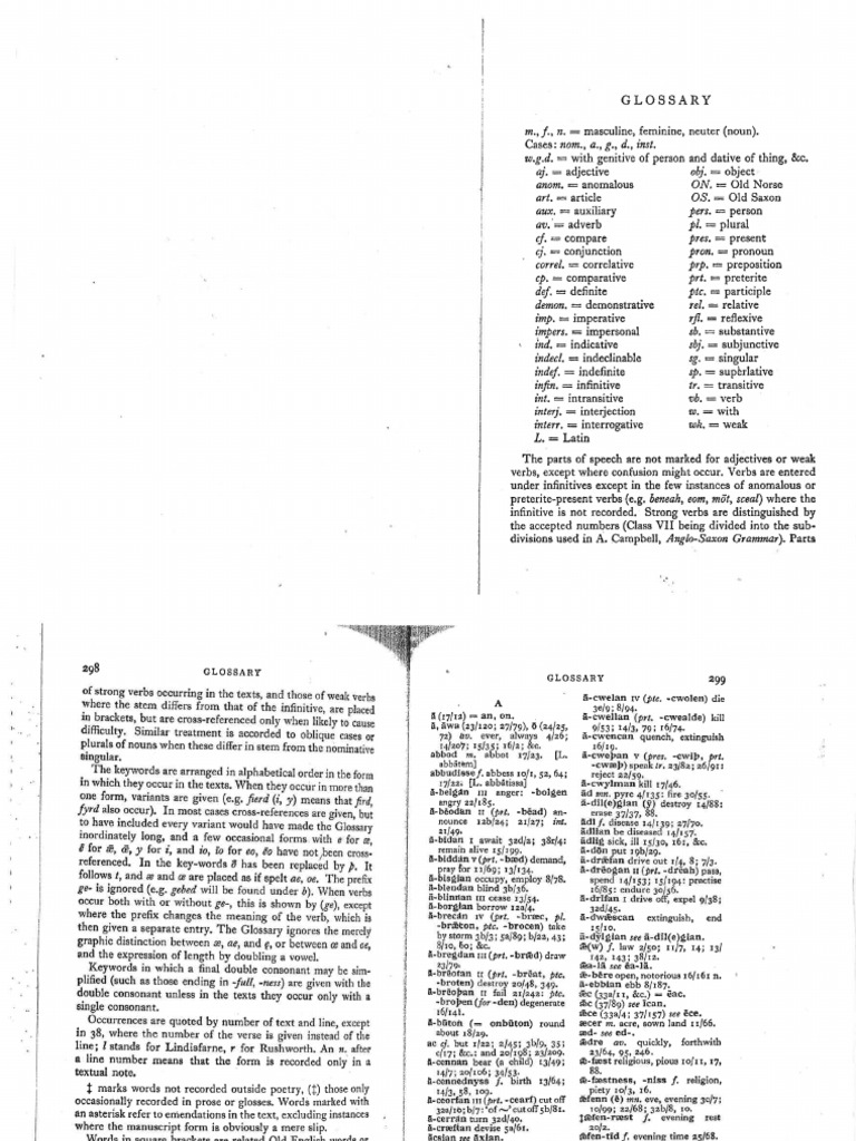 Glossary Old English | PDF