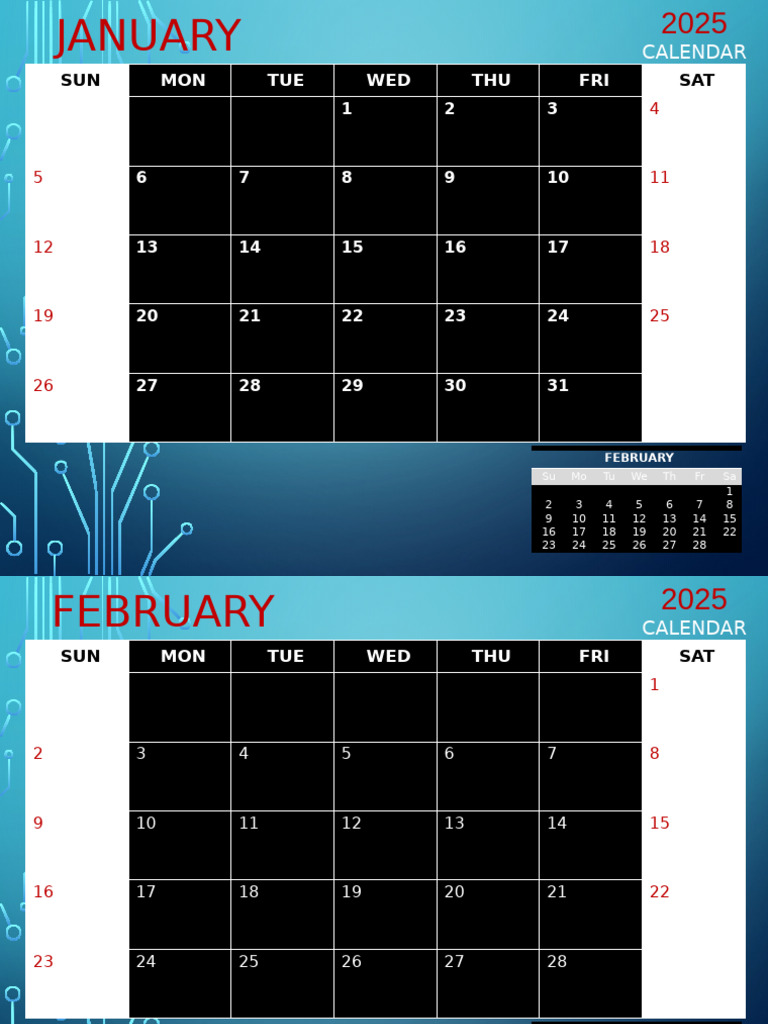 2025 Monthly Powerpoint Calendar | PDF