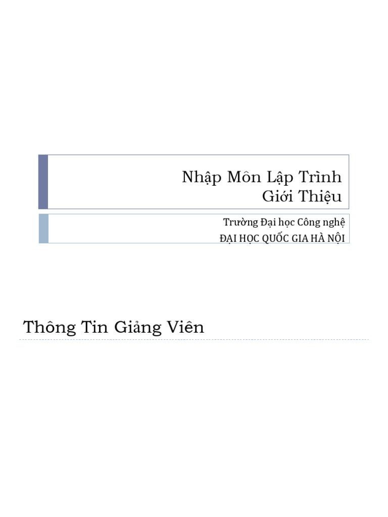 Bg01 - Giới Thiệu - Vnu.uet.NMLT | PDF