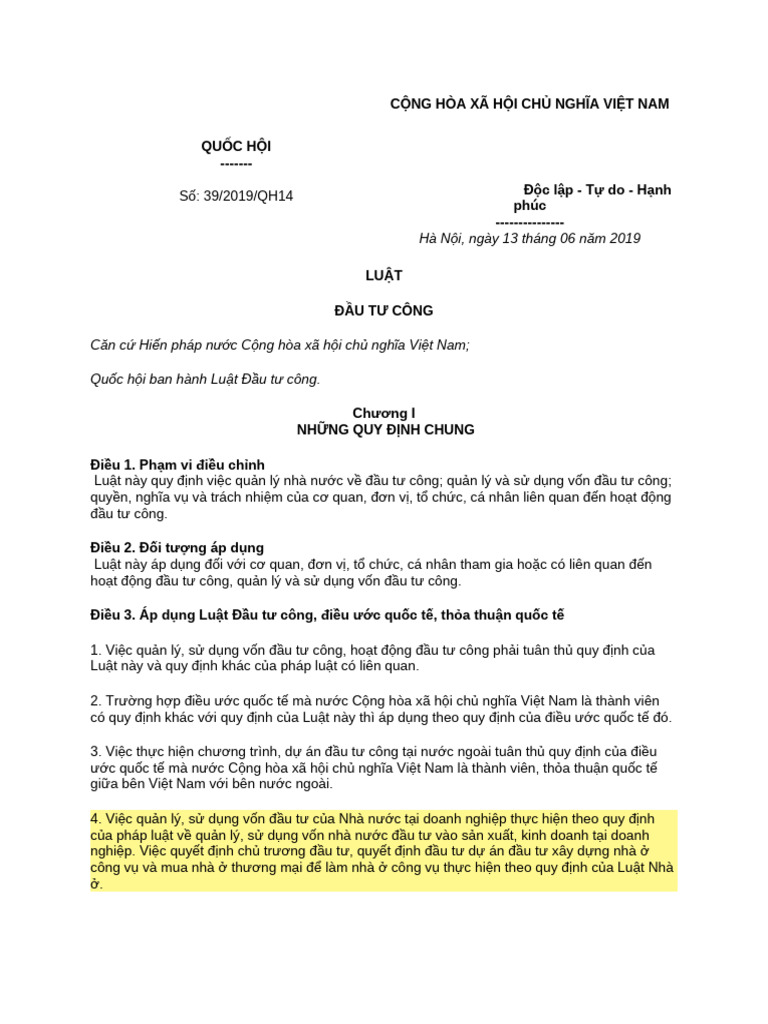 Luat Dau Tu Cong 2019 Mix | PDF