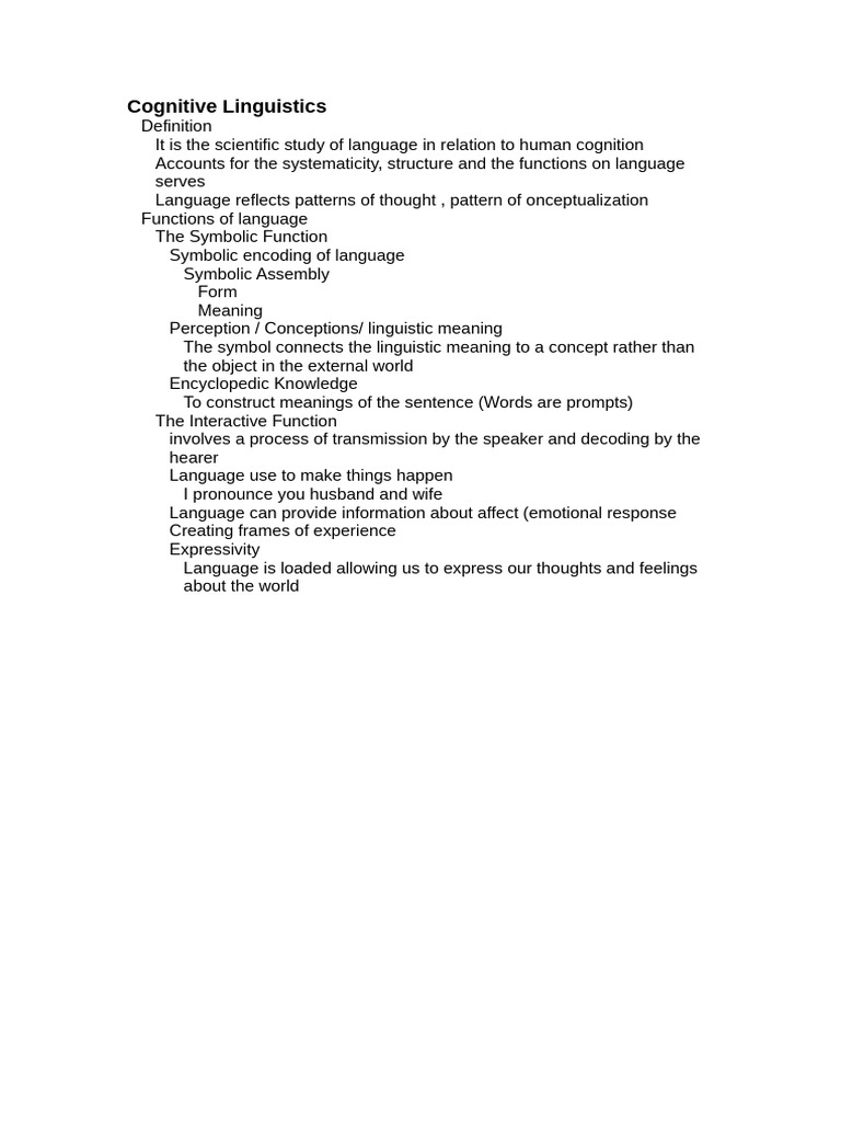 Cognitive Linguistics | PDF | Career & Growth | Foreign Language Studies