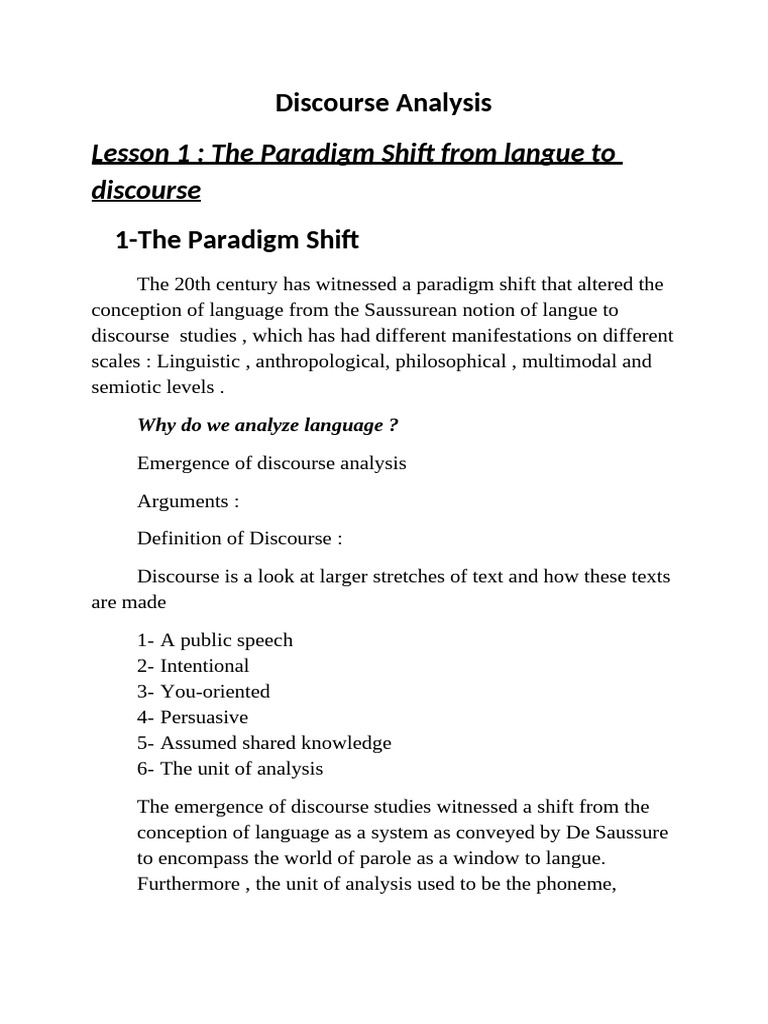 Discourse Analysis | PDF | Grammar | Cognitive Science Discourse Analysis | PDF | Grammar | Cognitive Science