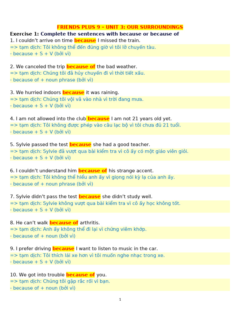 Bài Tập Bổ Trợ Friend Flus 9 Có File Nghe Đáp Án Cực Hay FP9 - UNIT 3 ...