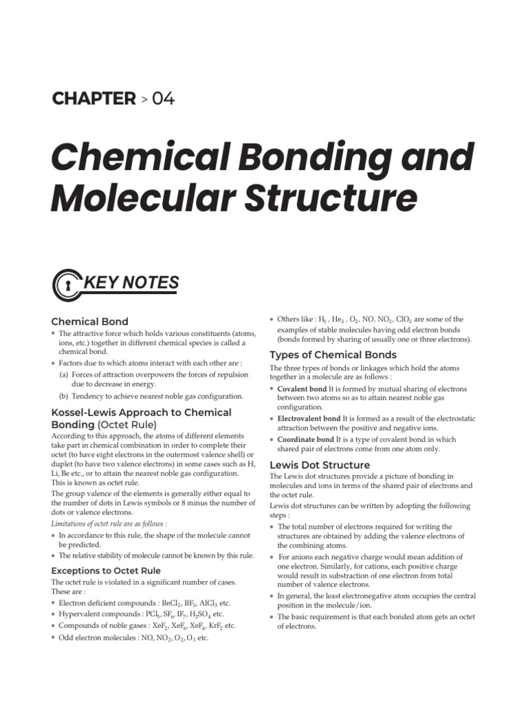 Chemical Bonding and Molecular Structure | PDF | Molecular Orbital ...