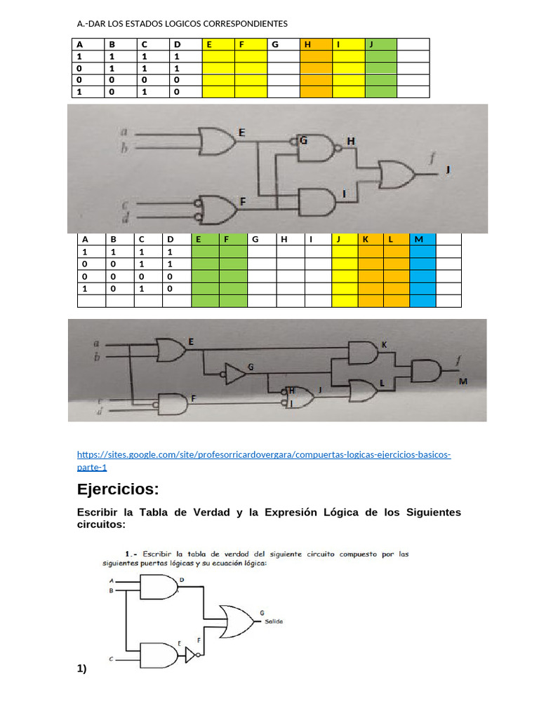 5 Circuitos Operadores Aritméticos Suma Resta Multiplicación Pdf 6658