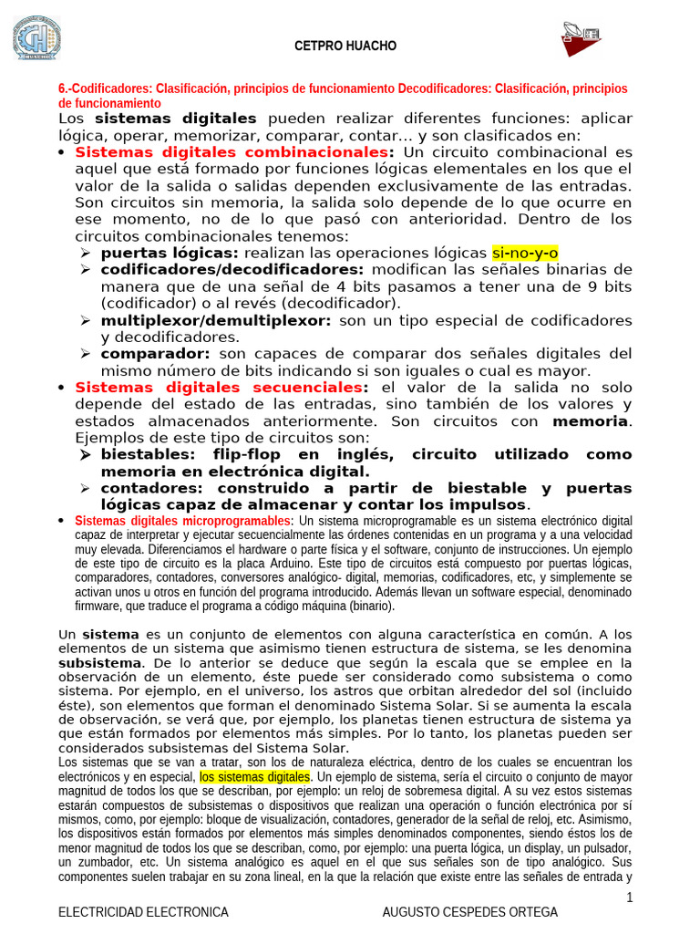 6.-Codificadores Clasificación, Principios de Funcionamiento ...