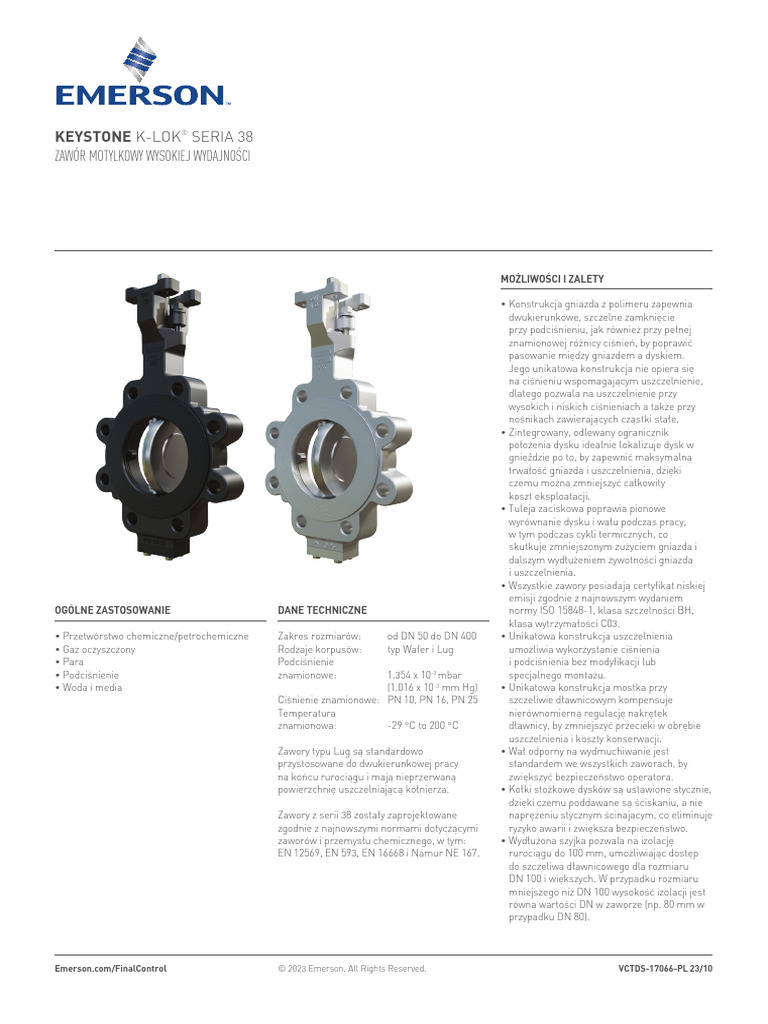 Data Sheets Keystone K Lok Series 38 High Performance Butterfly Valve ...