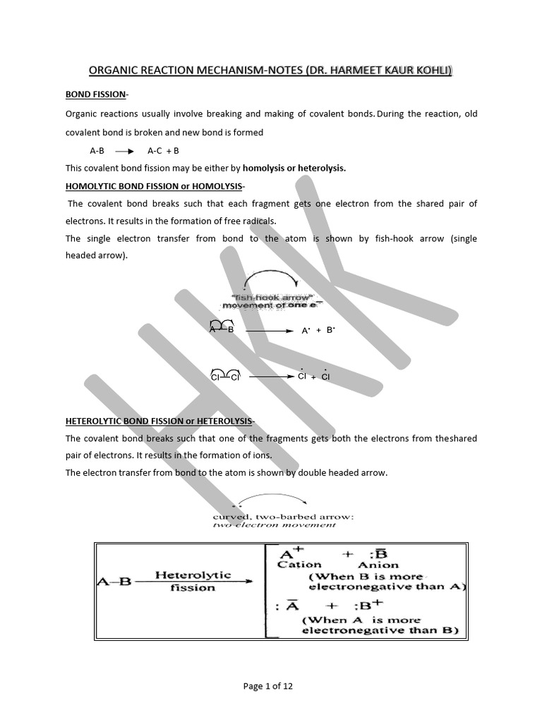Organic Reaction Mechanisms Guide | PDF | Ester | Chemical Reactions