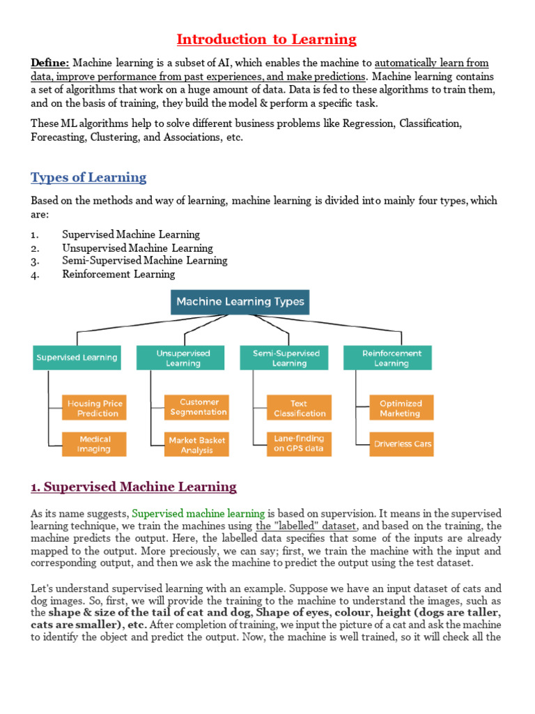 4.Introduction to Learning - unit 2 | PDF | Machine Learning | Statistical Classification