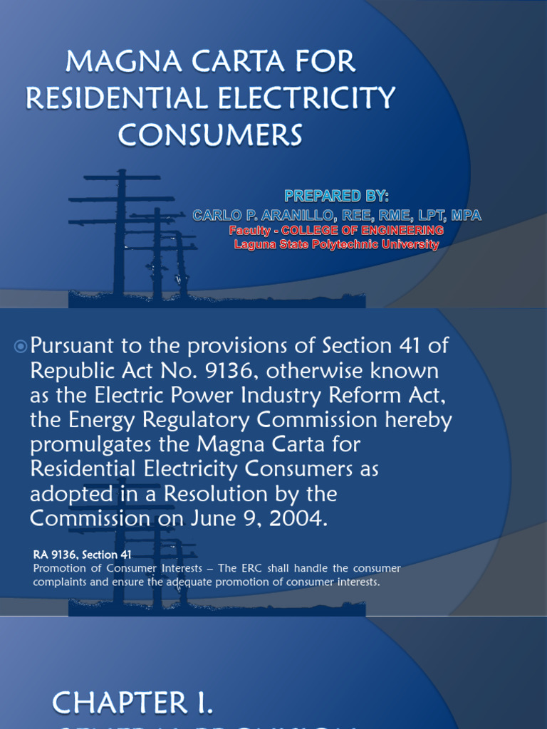 Magna Carta For Residential Electricity Consumer | PDF | Expense | Interest