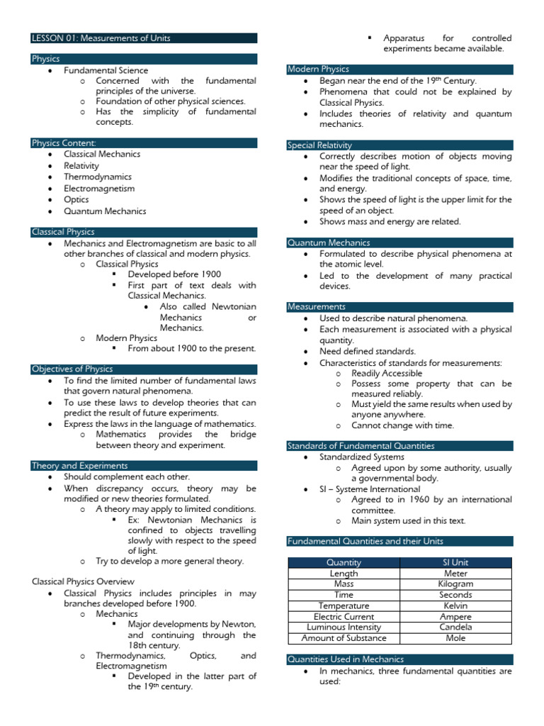 Physics Lssn 1 | PDF | Classical Mechanics | Significant Figures