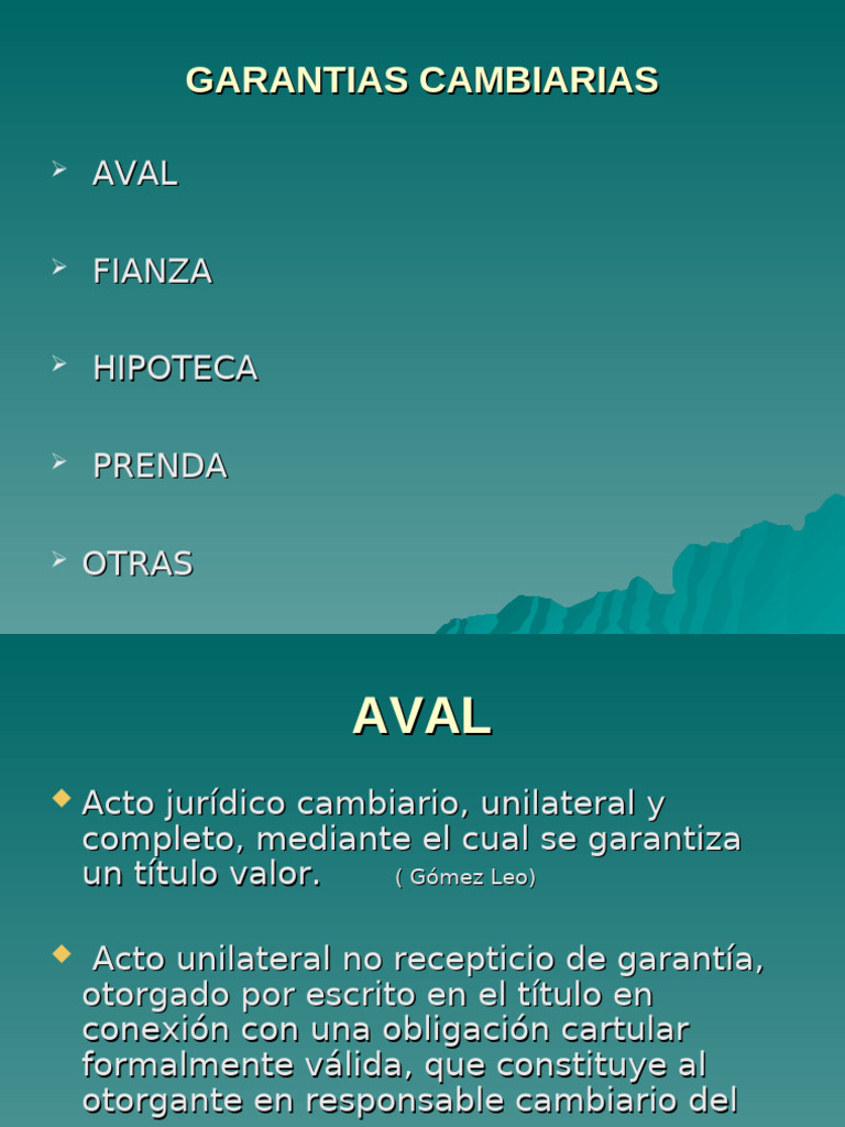 Aval y Garantías Cambiarias | PDF | Derecho
