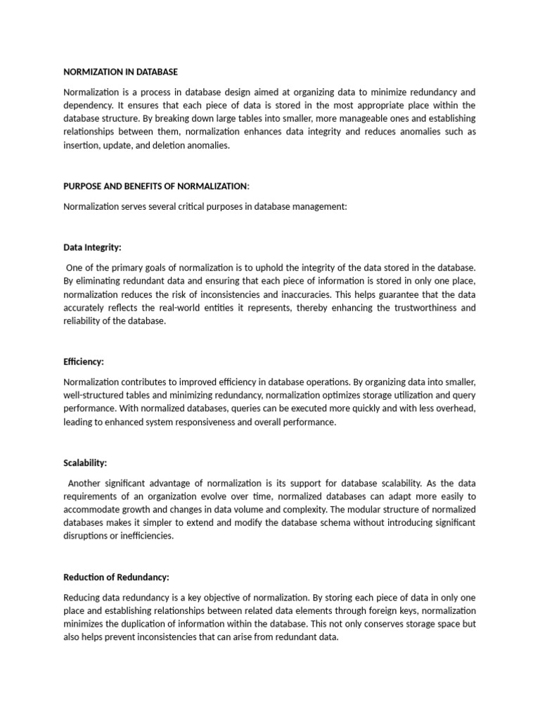 Normalisation Concepts in Database | PDF | Databases | Data Management