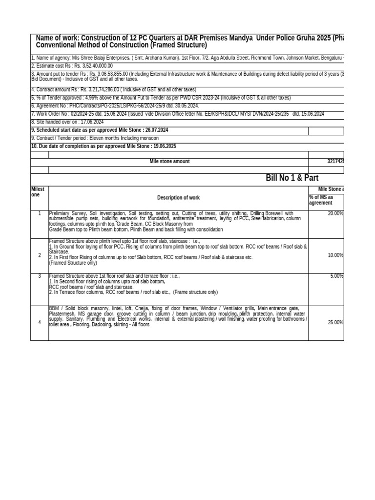 RA bill no 1 | PDF | Building Engineering | Architectural Design