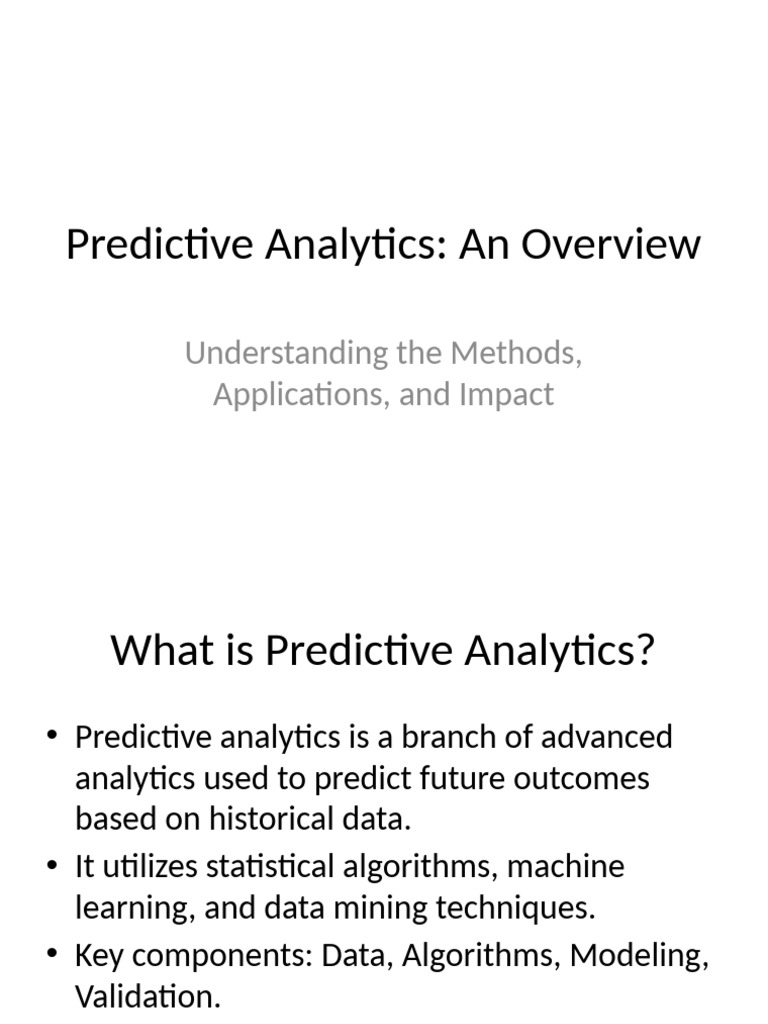 Predictive Analytics Presentation | PDF