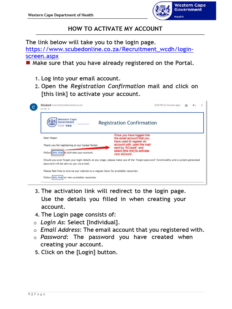 Activate Your Account Instructions | PDF | Cyberspace | Computing