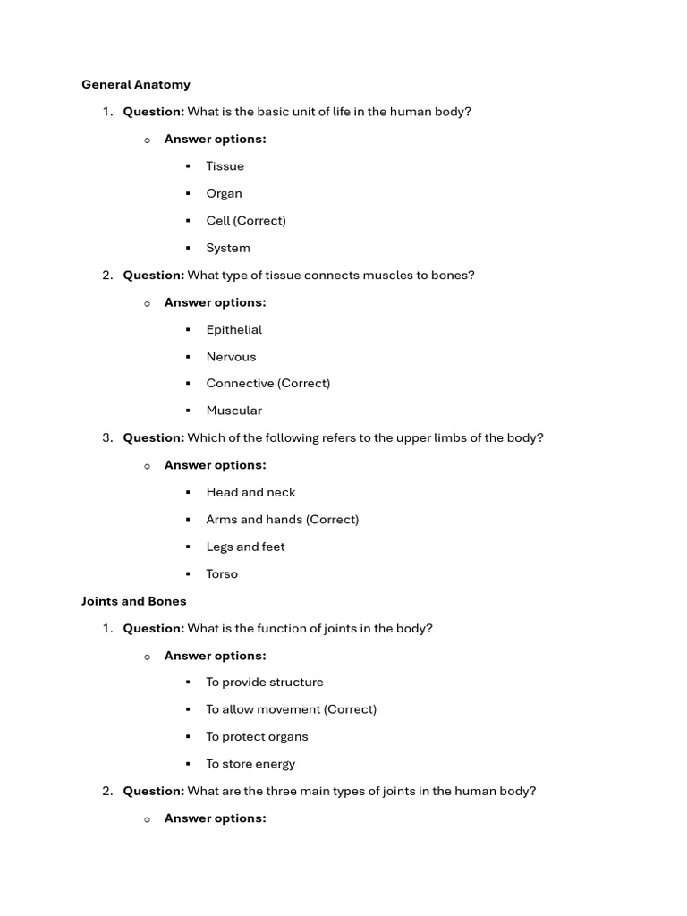 Basic Anatomy | PDF | Muscle | Skeletal Muscle