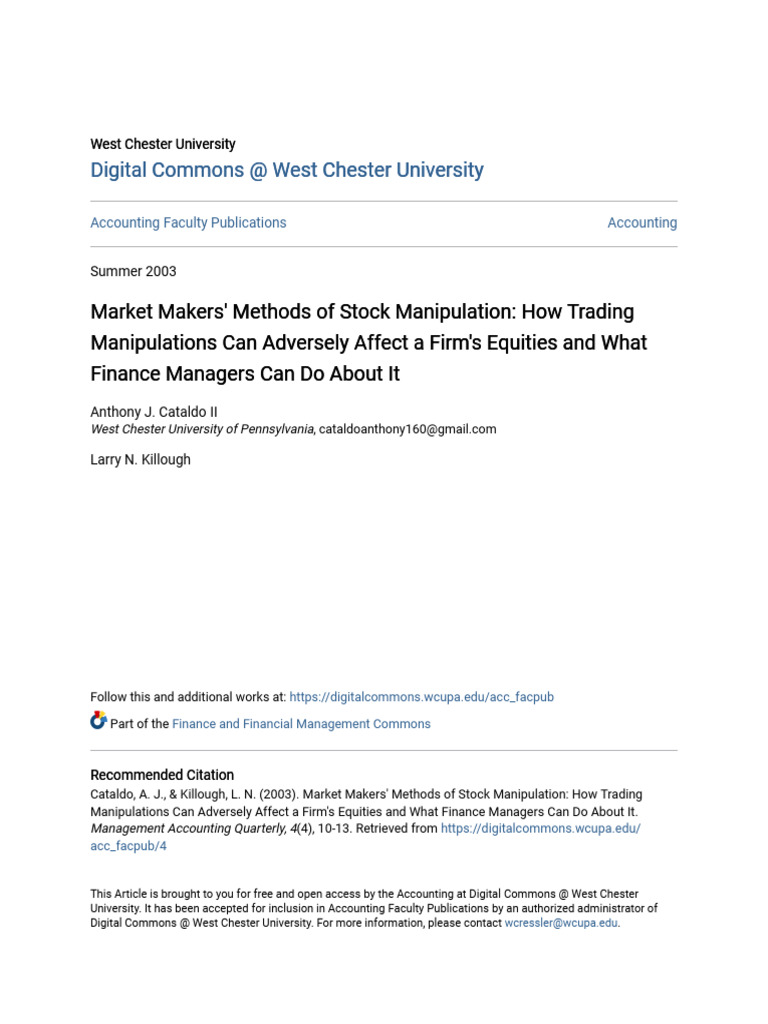 Market Makers Methods of Stock Manipulation - How Trading Manipul | PDF ...