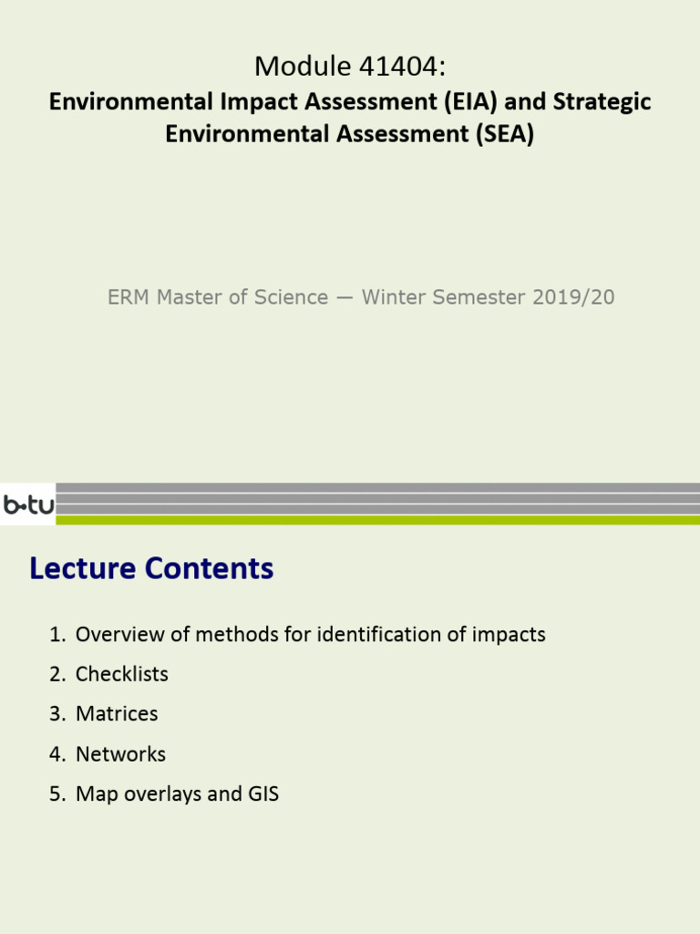 EIA-SEA Module 41404 - Lecture - 7 - WS - 2019 - 20 - 20.11.2019 | PDF ...