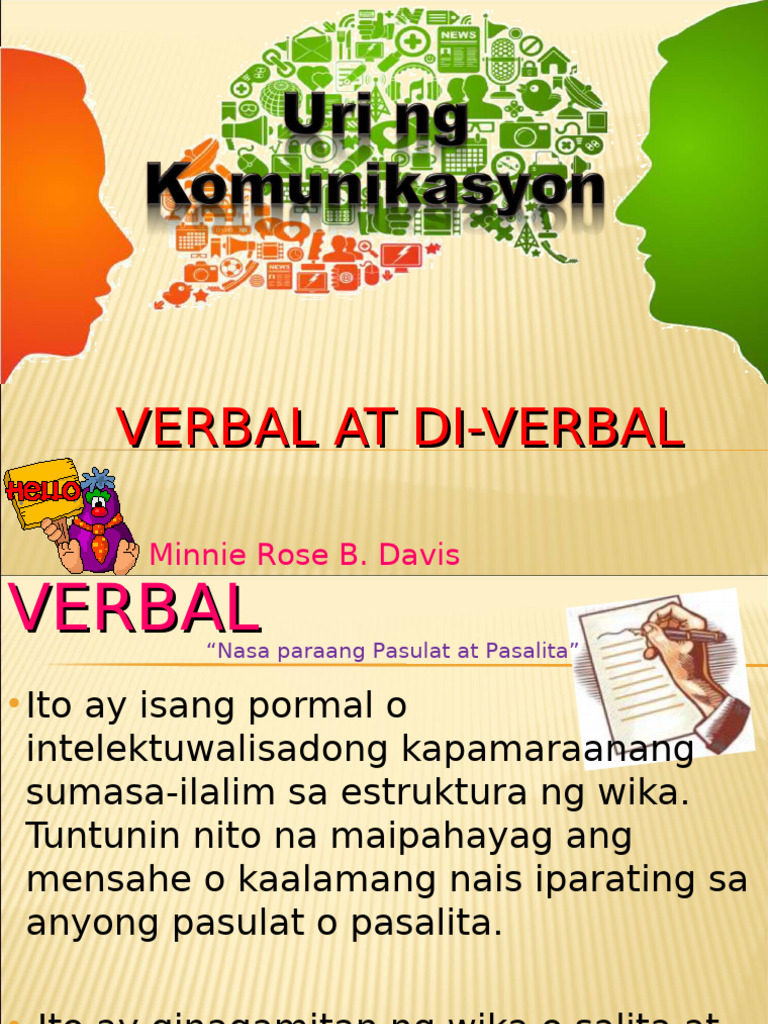 Uringkomunikasyon Berbal at Di Berbal | PDF